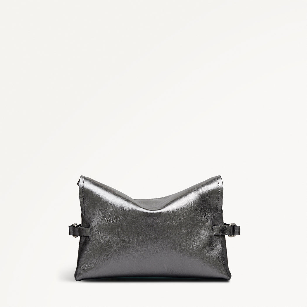 Silver Medium Flapover Clutch Bag | Fleet Street AW25 | Radley London
